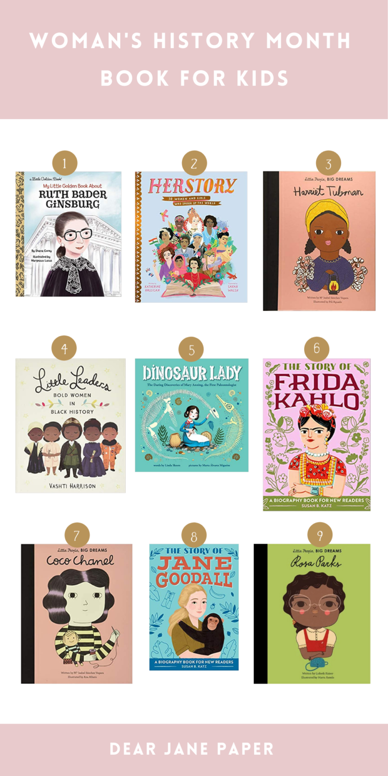 Woman's History Month books for kids - dearjanepaper.com